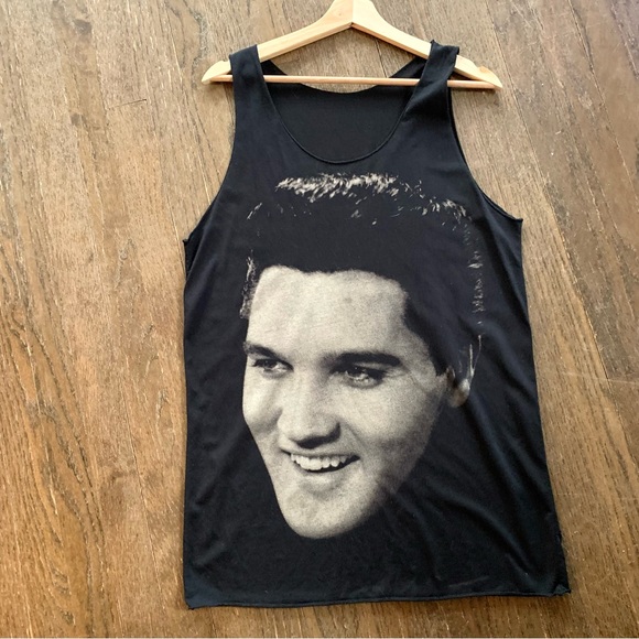 Tops | Elvis Presley Black Sleeveless Tank | Poshmark